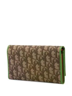 Dior 2004 Diorissimo Trotter Coated Canvas Rasta Wallet Long Wallets