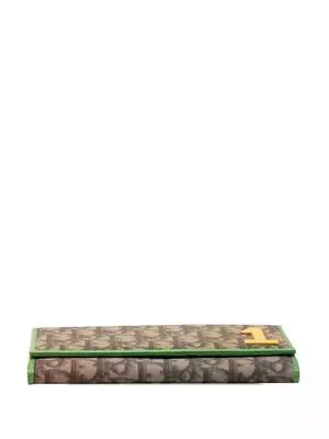 Dior 2004 Diorissimo Trotter Coated Canvas Rasta Wallet Long Wallets