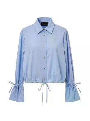Black Label Long-sleeve Shirt With Drawstring Hem - Blue