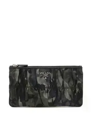 Prada 2010-2026 Tessuto Camouflage Gaufre Pouch - Grey