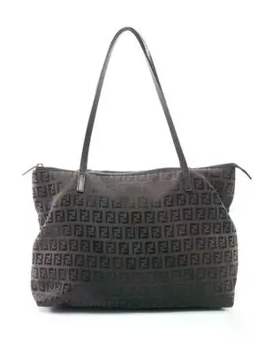 Fendi 2000-2010 Small Zucchino Canvas Tote Bag - Brown
