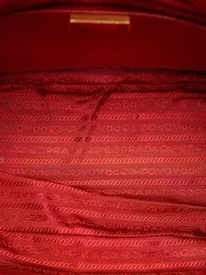Prada Saffiano Lux Galleria Double Zip Satchel - Red