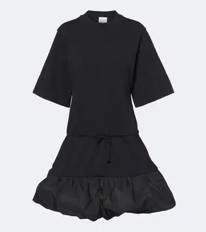 PATOU Faille-trimmed Cotton Minidress - Black