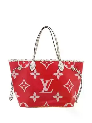 LOUIS VUITTON Monogram Giant Neverfull Mm Tote Bag - Red