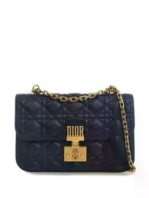Dior 2017 Medium Lambskin Cannage Dioraddict Flap Shoulder Bag - Blue