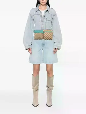 Gucci Gg Canvas Web Double Pocket Belt Bag - Neutrals