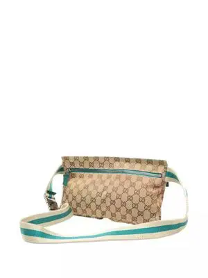 Gucci Gg Canvas Web Double Pocket Belt Bag - Neutrals