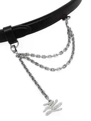 Karl Lagerfeld Chain-link Crystal-embellished Belt
