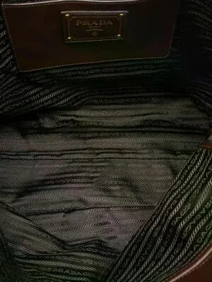 Prada Soft Calf Open Convertible Tote Satchel - Brown