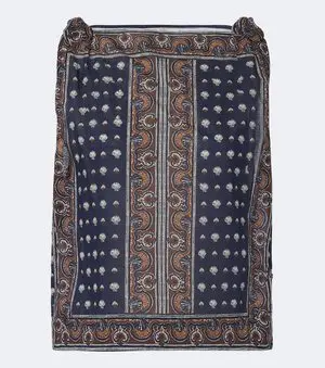 DÔEN Amalia Printed Cotton Voile Top - Blue