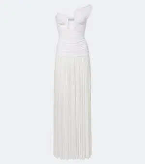 Christopher Esber Salacia Ruched Bustier Gown - White