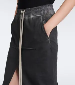 Rick Owens Sliced Pillar Cotton Maxi Skirt - Black