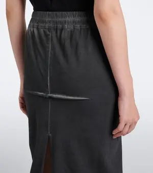 Rick Owens Sliced Pillar Cotton Maxi Skirt - Black