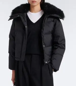 YVES SALOMON Doudoune Shearling-trimmed Down Jacket