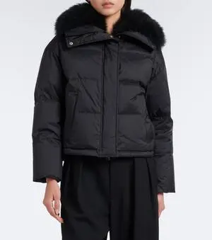 YVES SALOMON Doudoune Shearling-trimmed Down Jacket