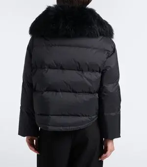 YVES SALOMON Doudoune Shearling-trimmed Down Jacket