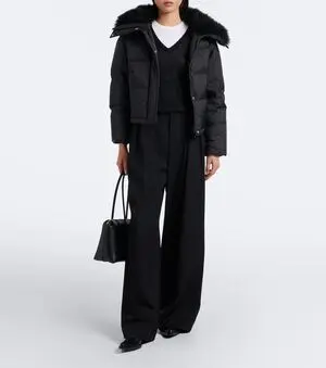 YVES SALOMON Doudoune Shearling-trimmed Down Jacket