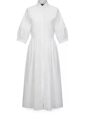 Black Label Puff-sleeve Button-down Maxi Dress