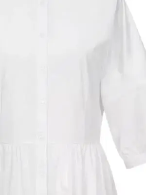 Black Label Puff Sleeve Button-down Maxi Dress - White