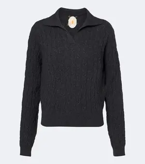 Jardin Des Orangers Cable-knit Cashmere Polo Sweater