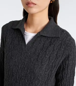 Jardin Des Orangers Cable-knit Cashmere Polo Sweater