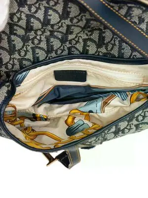 Dior 2000 Oblique Canvas Saddle Bag Shoulder Bag - Blue