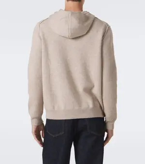 ALLUDE Knitted Wool And Cashmere Zip-up Hoodie