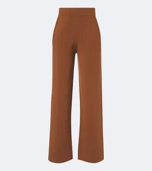 Max Mara Wool-blend Wide-leg Pants - Brown
