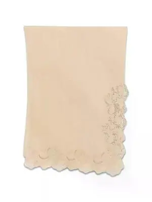 Ermanno Scervino Lace-trim Sequin-embellished Scarf - Neutrals