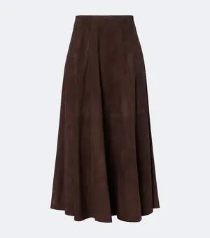 ARMA Eleni Suede Midi Skirt - Brown