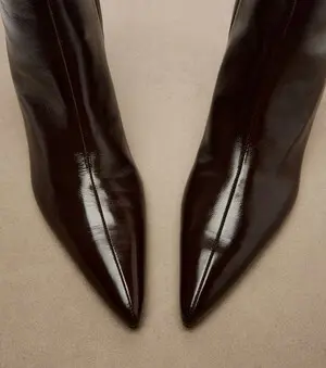 Khaite Sybil Leather Ankle Boots - Brown