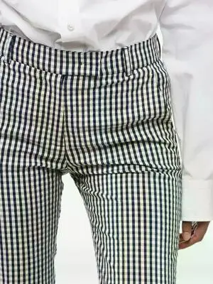 QL2 QUELLEDUE Gingham Turn-up Trousers