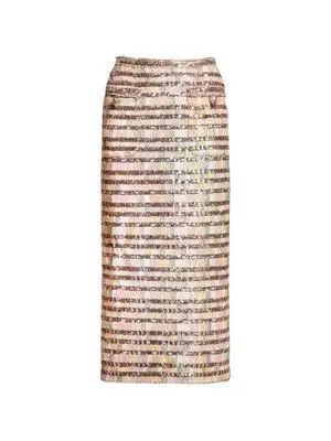 Elie Saab Midi Skirt With Sequin Embellishment - Neutrals