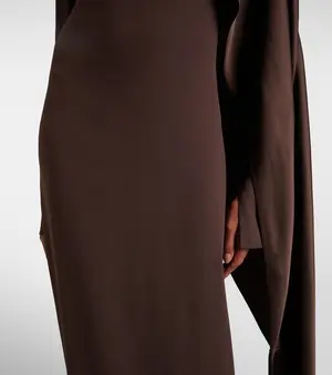 TALLER MARMO Mounia Cape Effect Gown - Brown