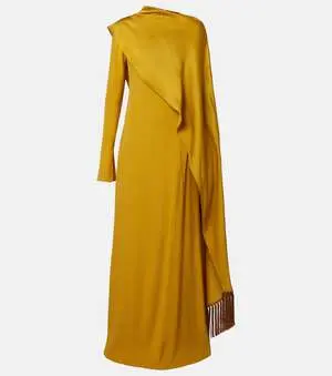 TALLER MARMO Mounia Cape Effect Gown - Yellow
