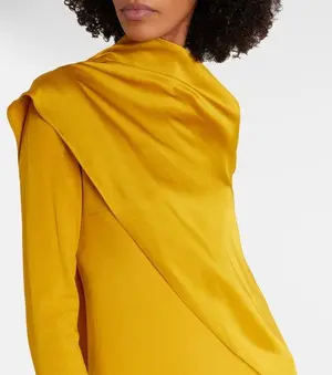 TALLER MARMO Mounia Cape Effect Gown - Yellow