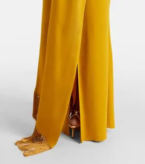TALLER MARMO Mounia Cape Effect Gown - Yellow