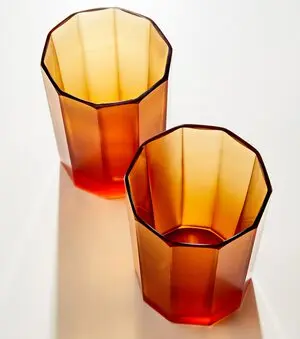 NASONMORETTI Dodeca Set Of 2 Glass Tumblers - Orange