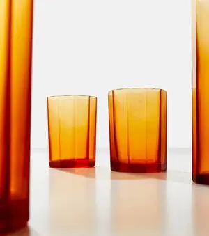 NASONMORETTI Dodeca Set Of 2 Glass Tumblers - Orange