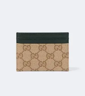 Gucci Essence Classic Gg Canvas Card Holder - Beige