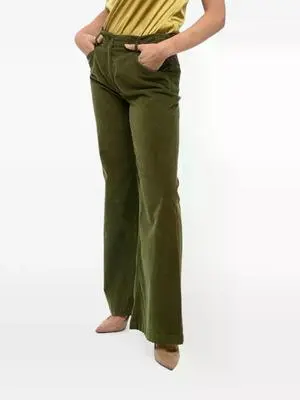 True Royal Corduroy Flared Trousers - Green