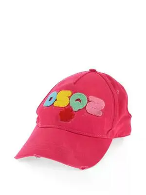 Dsquared2 Logo-embroidered Distressed Baseball Cap - Pink