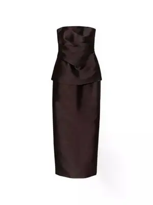 Solace London The Lucille Strapless Maxi Dress - Brown