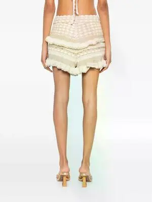 Zimmermann Ruffled Crochet-knit Shorts