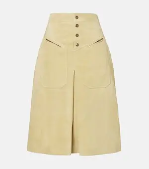 Chloé Suede Midi Skirt - Yellow