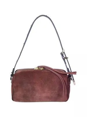 Pinko Trittico Suede Shoulder Bag - Brown