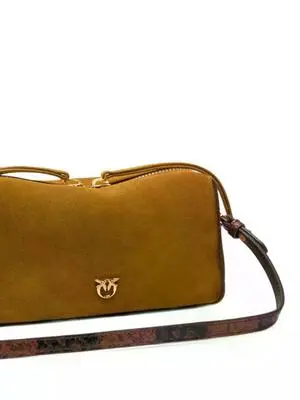 Pinko Trittico Suede Shoulder Bag - Brown