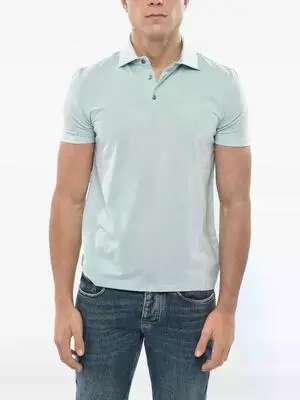 Malo Short-sleeve Button-down Polo Shirt - Blue