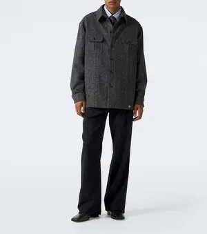 Valentino Garavani Vlogo Wool And Silk-blend Overshirt