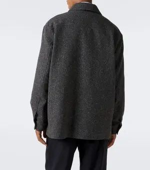 Valentino Garavani Vlogo Wool And Silk-blend Overshirt